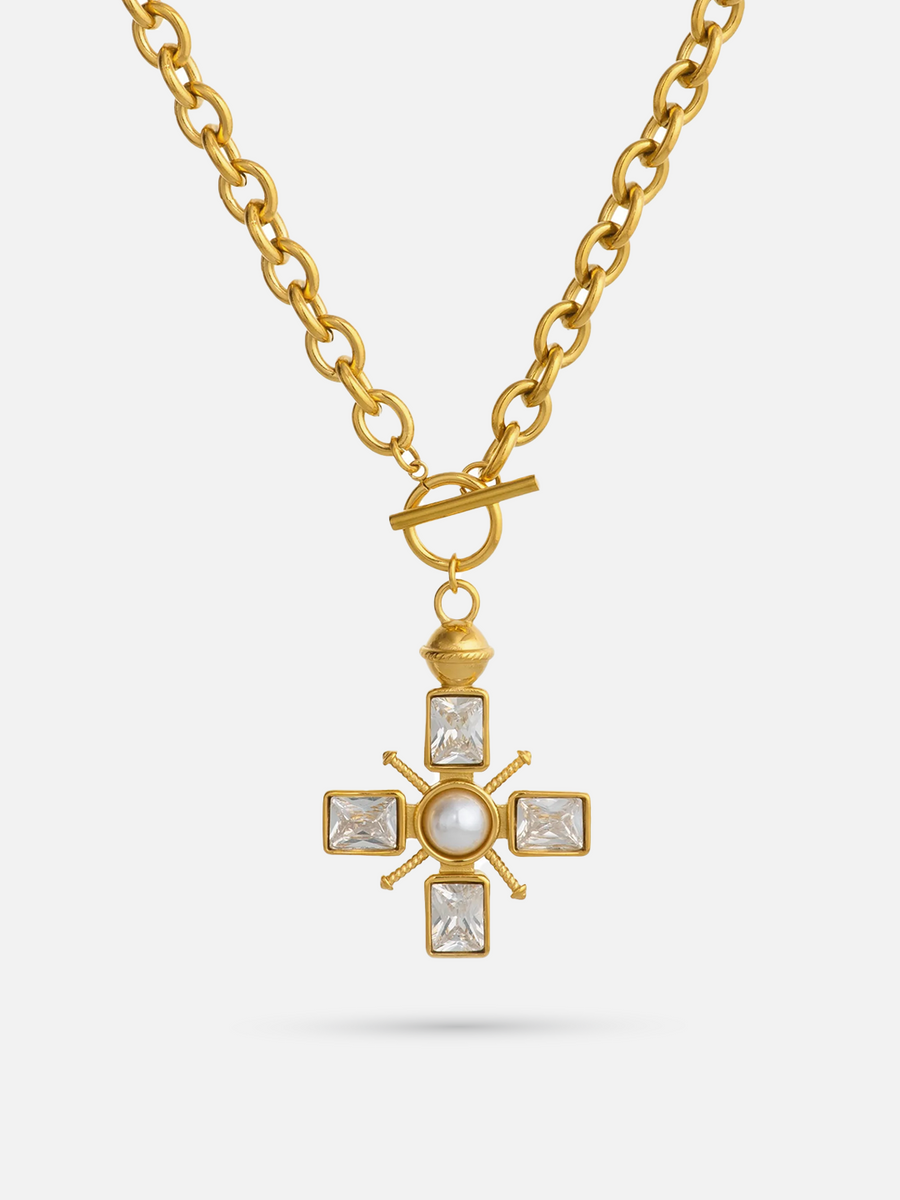 Luxe Aurora Cross Necklace – Saint Luca Jewelry