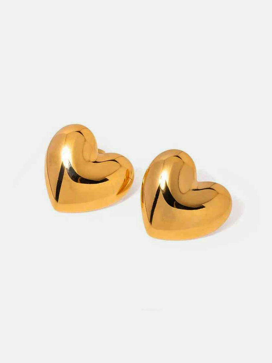 SHIRIN Gold Heart Earrings – Saint Luca Jewelry