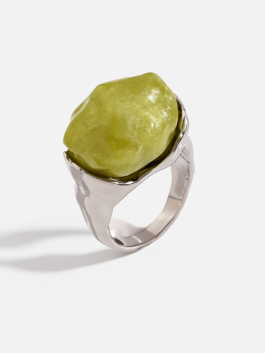 Matcha Silver Chunky Ring – Saint Luca Jewelry