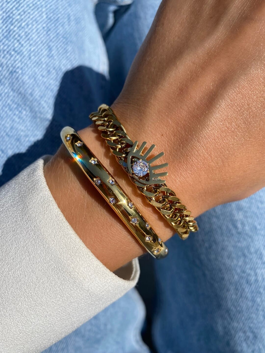 CHANTELLE SS GOLD 2 BRACELETS SET - Saint Luca Jewelry