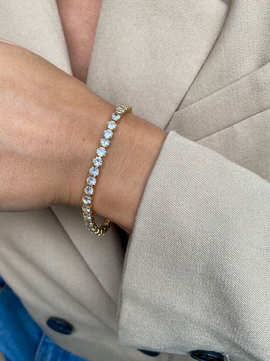 MATTEO Gold Crystal Tennis Bracelet - Saint Luca Jewelry