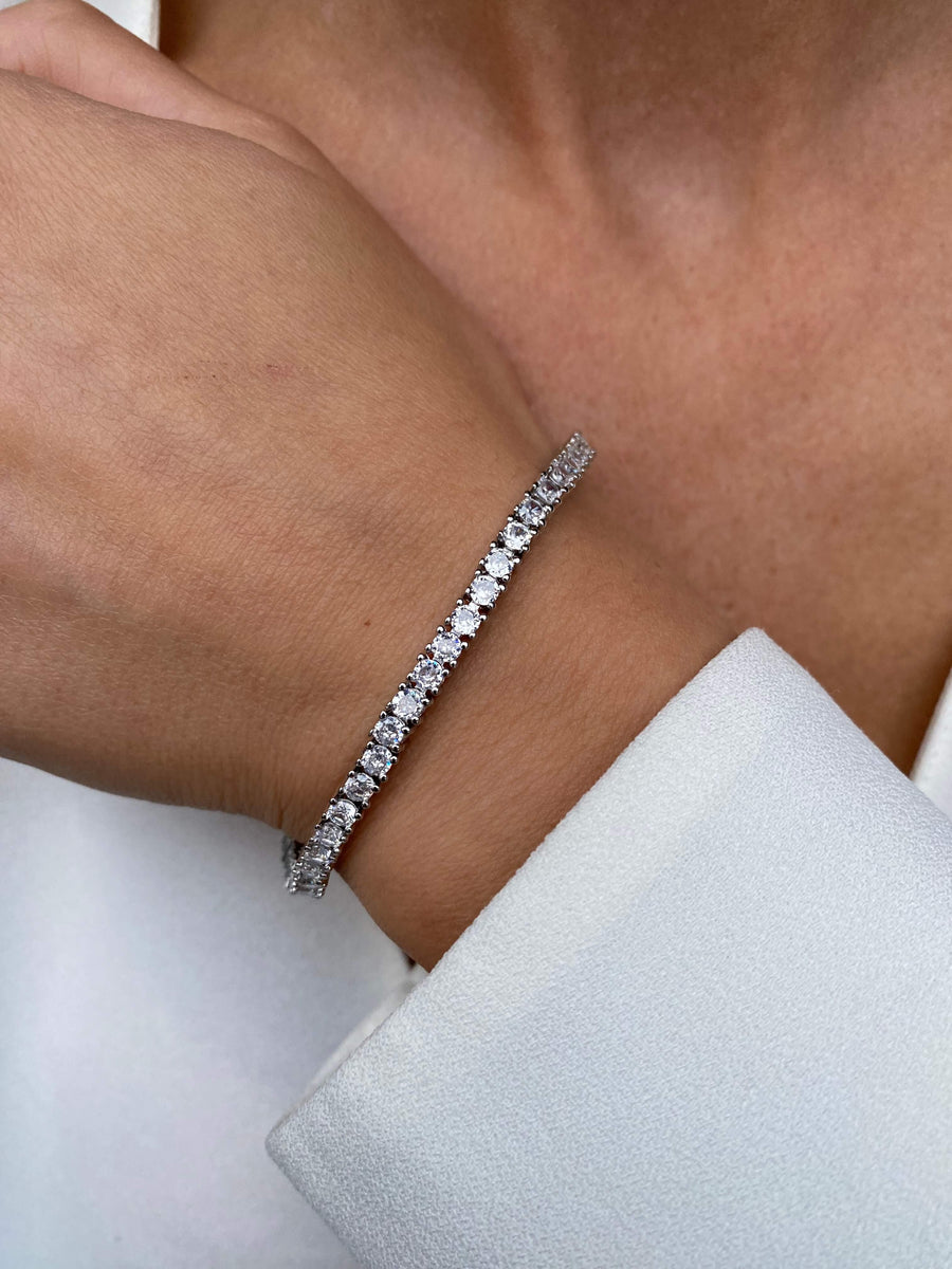 MATTEO Silver Crystal Tennis Bracelet - Saint Luca Jewelry